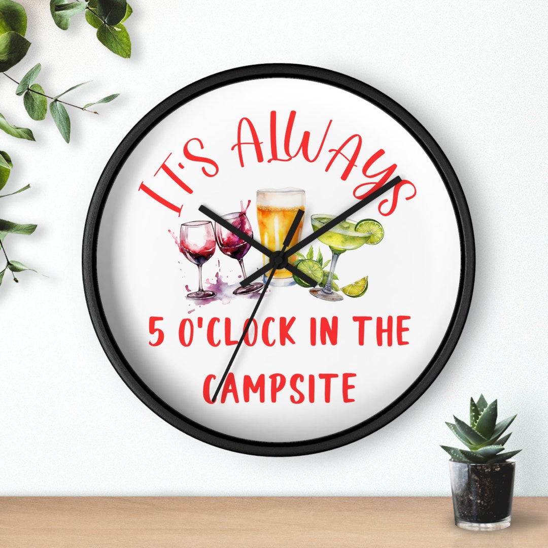 Wall Clock RV Wall Clock Friend Camping Drinking Clock Home Decor Clock ...