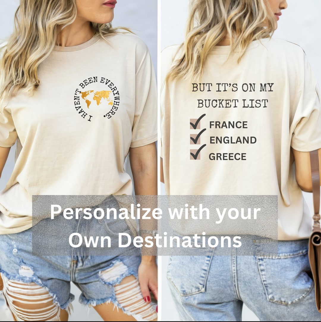 Bucket List Achievement Travel T-shirt Personalized Adventure Explorer ...
