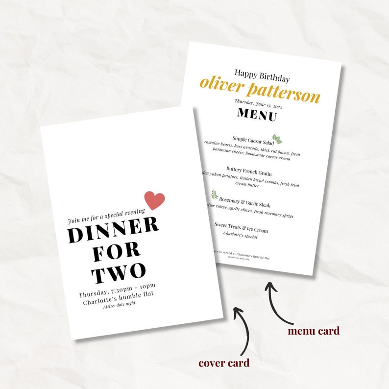 Simple Elegant Menu Invitation Birthday Brunch Dinner Party Invite ...