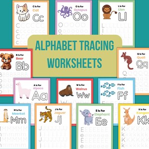 Alphabet Tracing Worksheets for Homeschool Learning Handwriting ...
