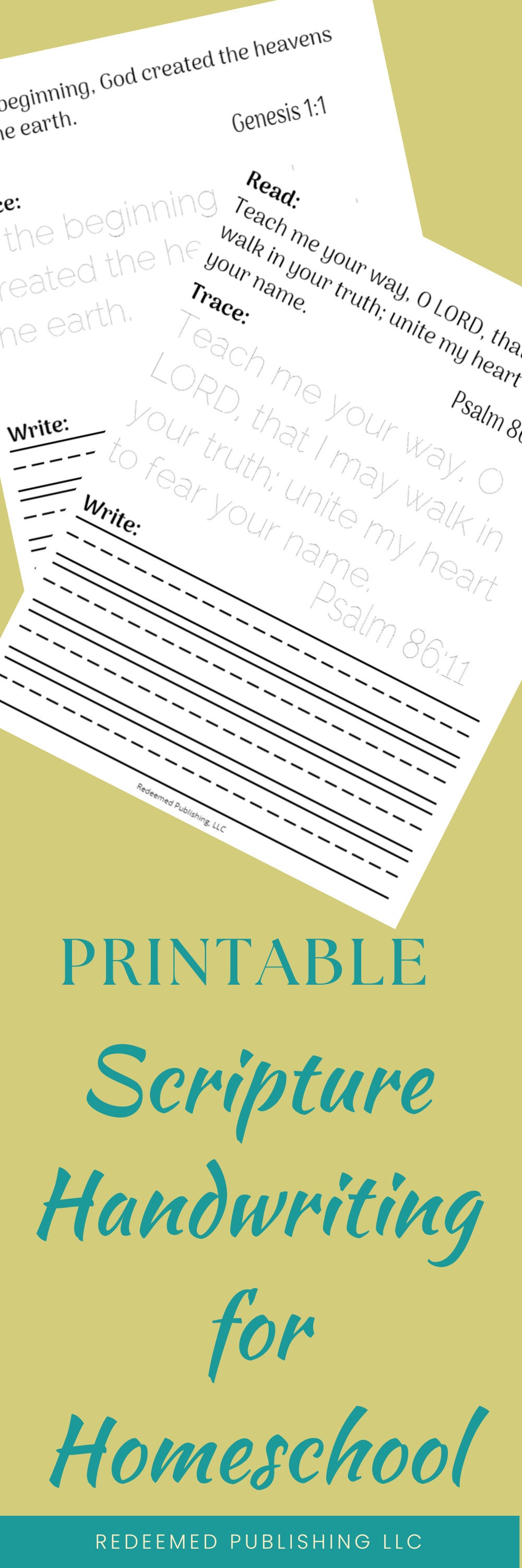 Handwriting Bundle for Kids Letter Tracing Practice Scripture Memory ...