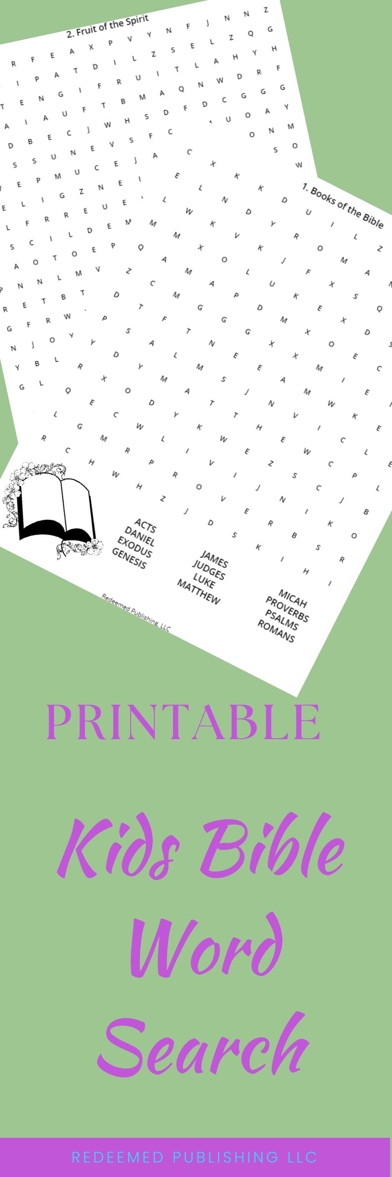 Biblical Word Search for Kids Instant Download Homeschool Activities ...