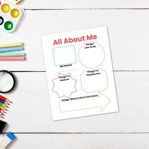 All About Me Worksheet for Preschool Student Instant Download Activity ...