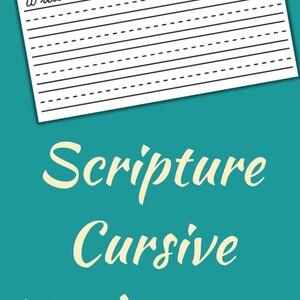 Scripture Cursive Handwriting Practice Printable Worksheet for ...