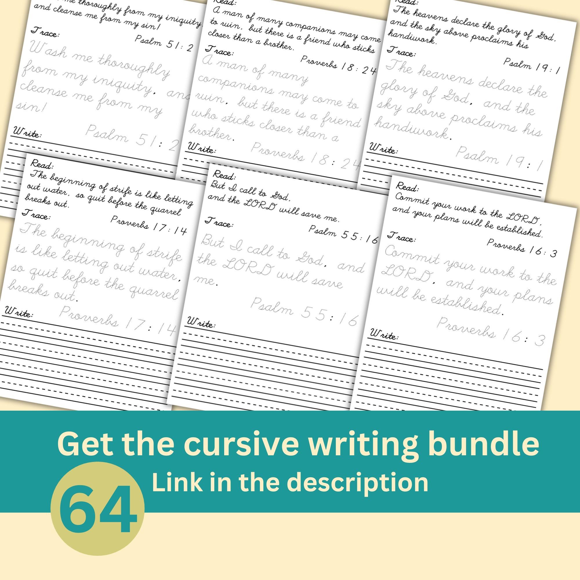 Proverbs Cursive Writing for Kids Scripture Memory Activity for ...