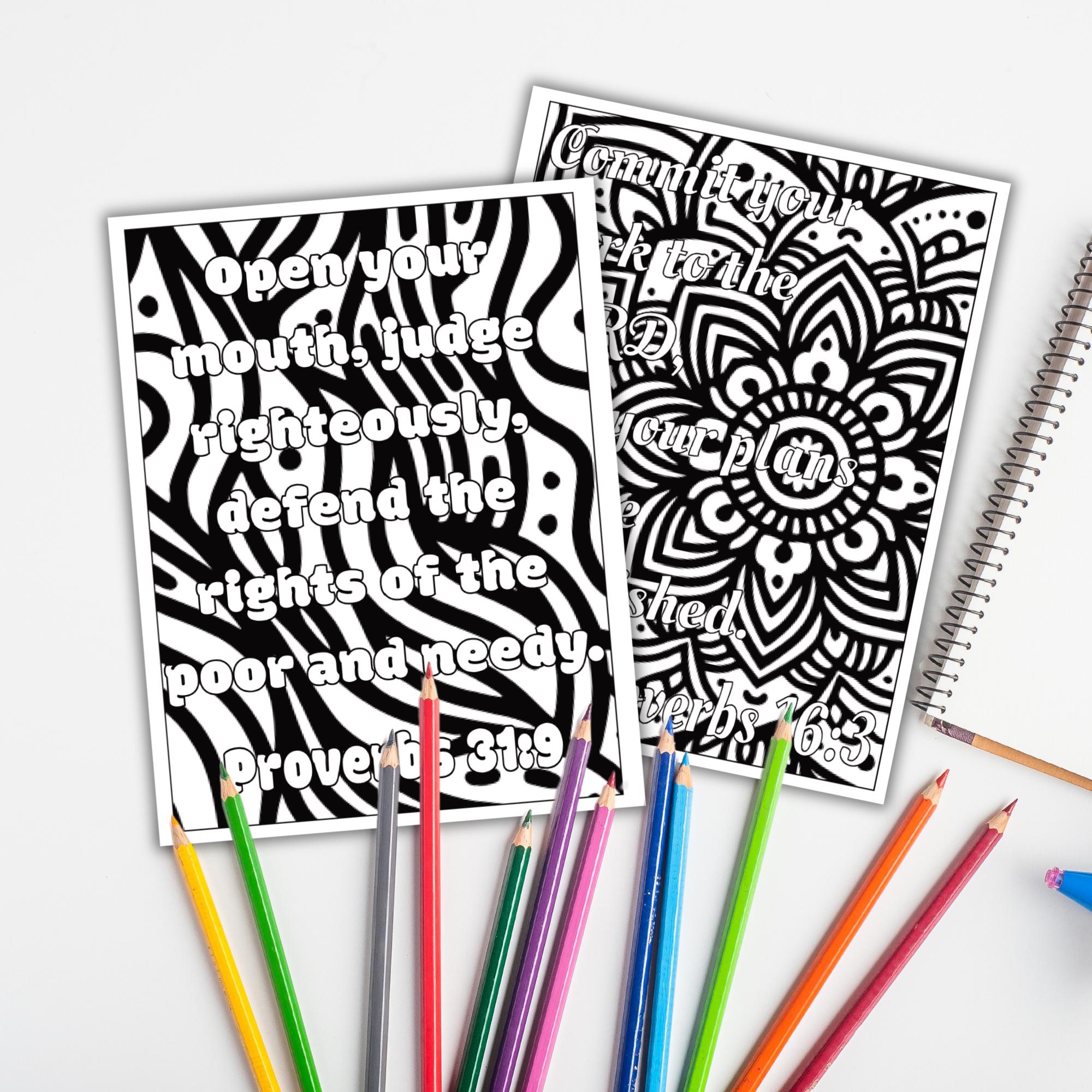 Proverbs Coloring Pages for Children Scripture Memory Activities for ...