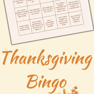 Thanksgiving Bingo for Kids Printable Family Holiday Game for Kids ...