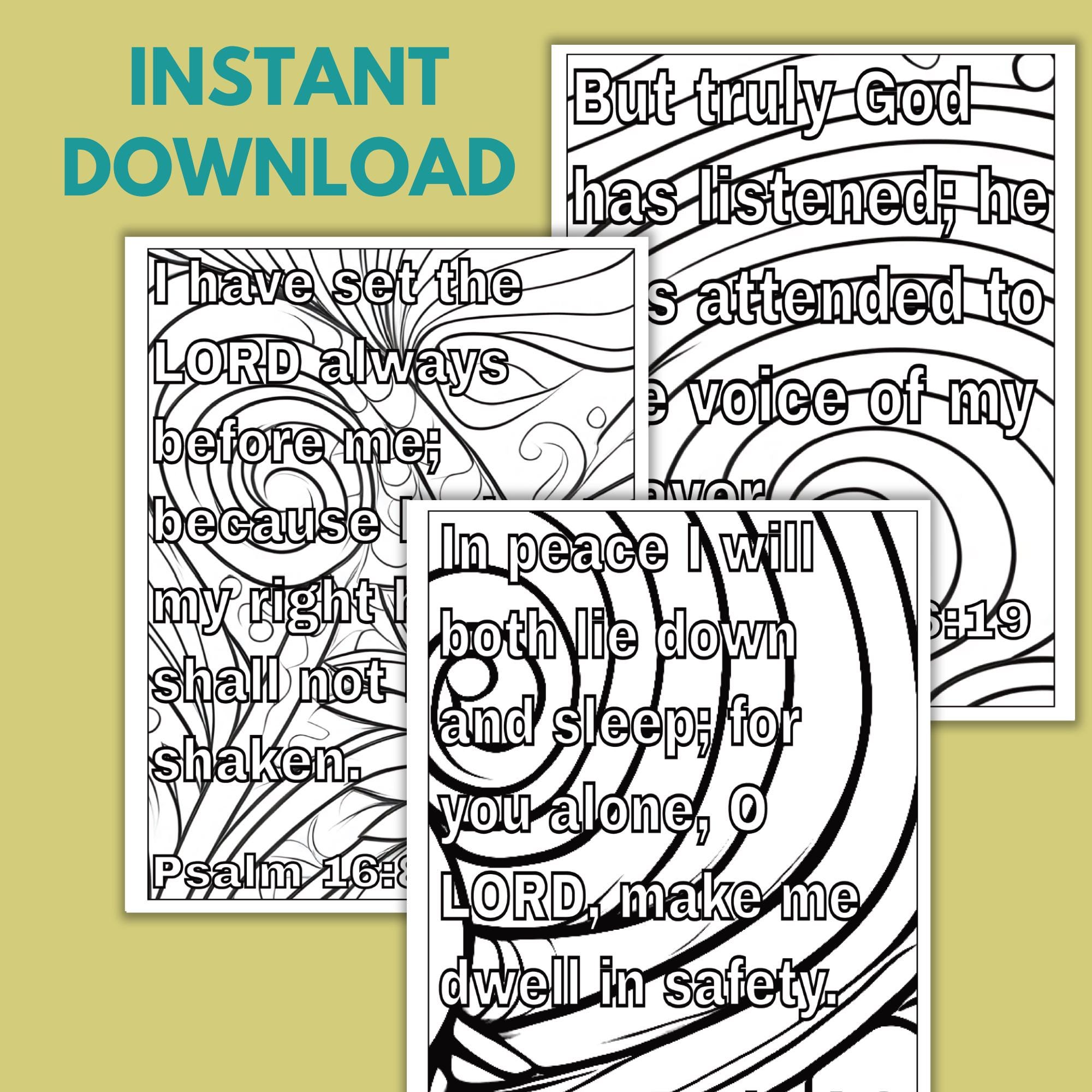 Bible Verse Coloring Pages for Kids Psalms Scripture Memory Verses for ...