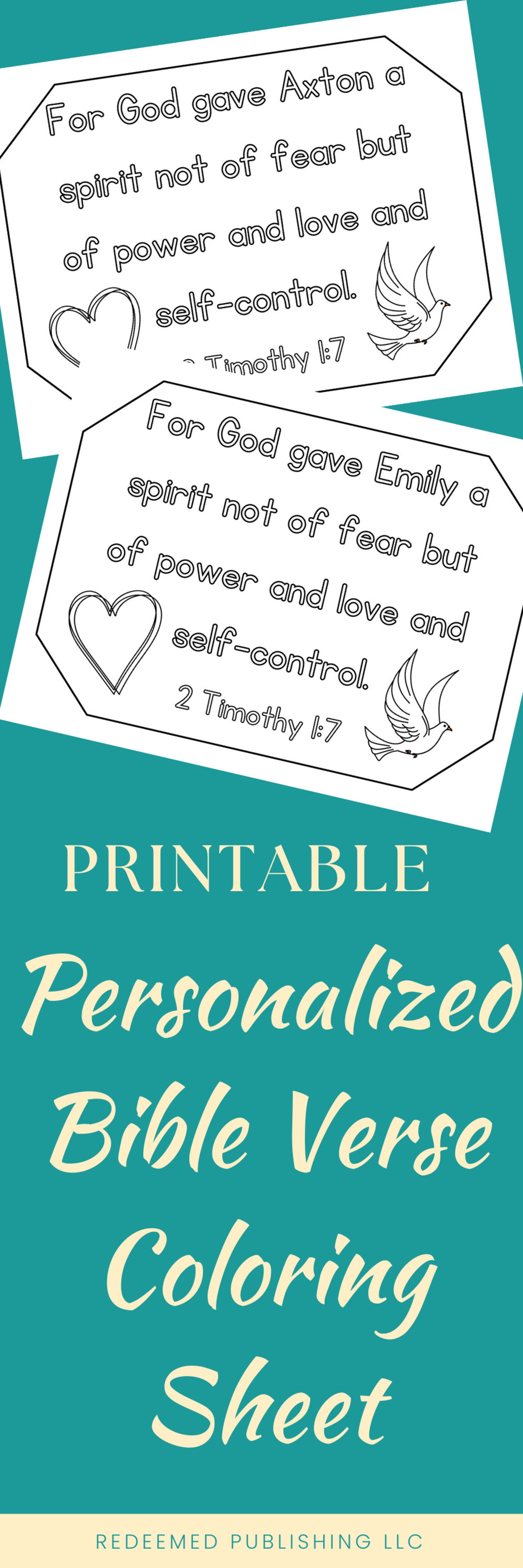 Personalized Scripture Coloring Page for Kids Bible Verse Memory ...