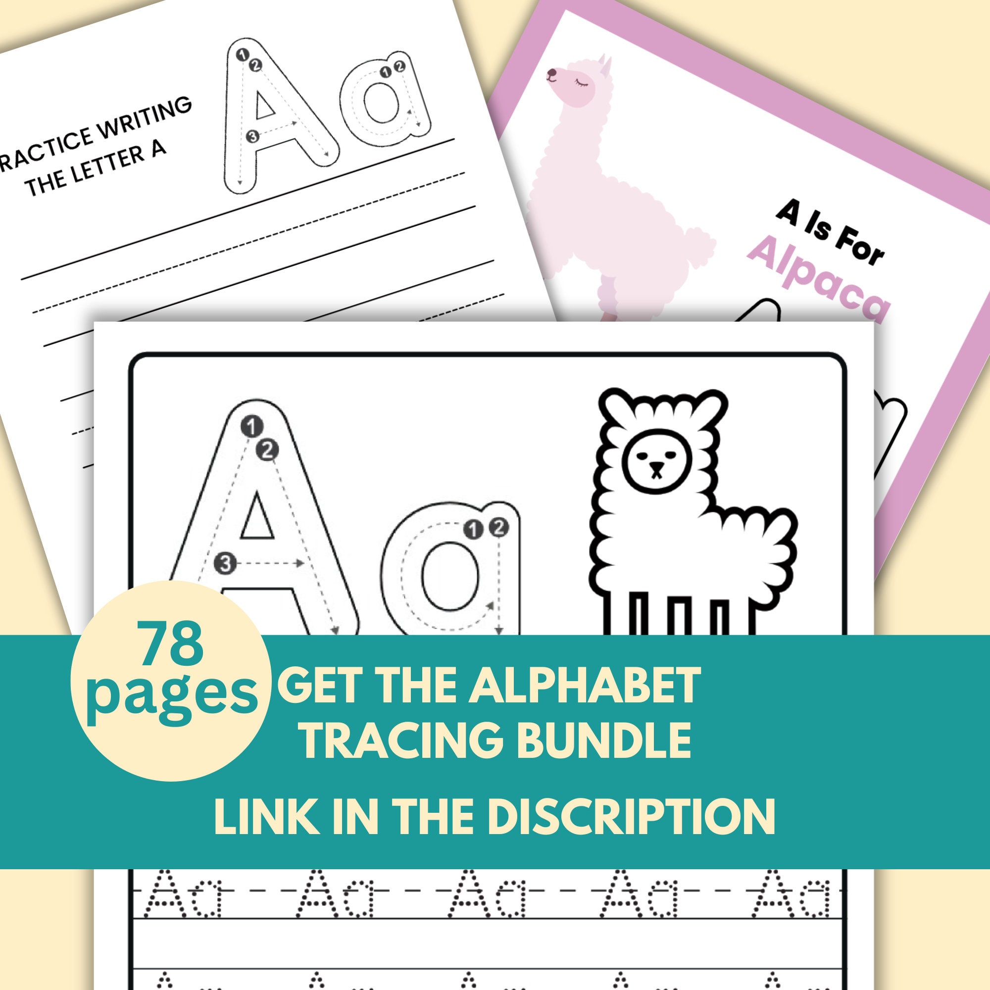 Alphabet Tracing Worksheets for Homeschool Learning Handwriting ...
