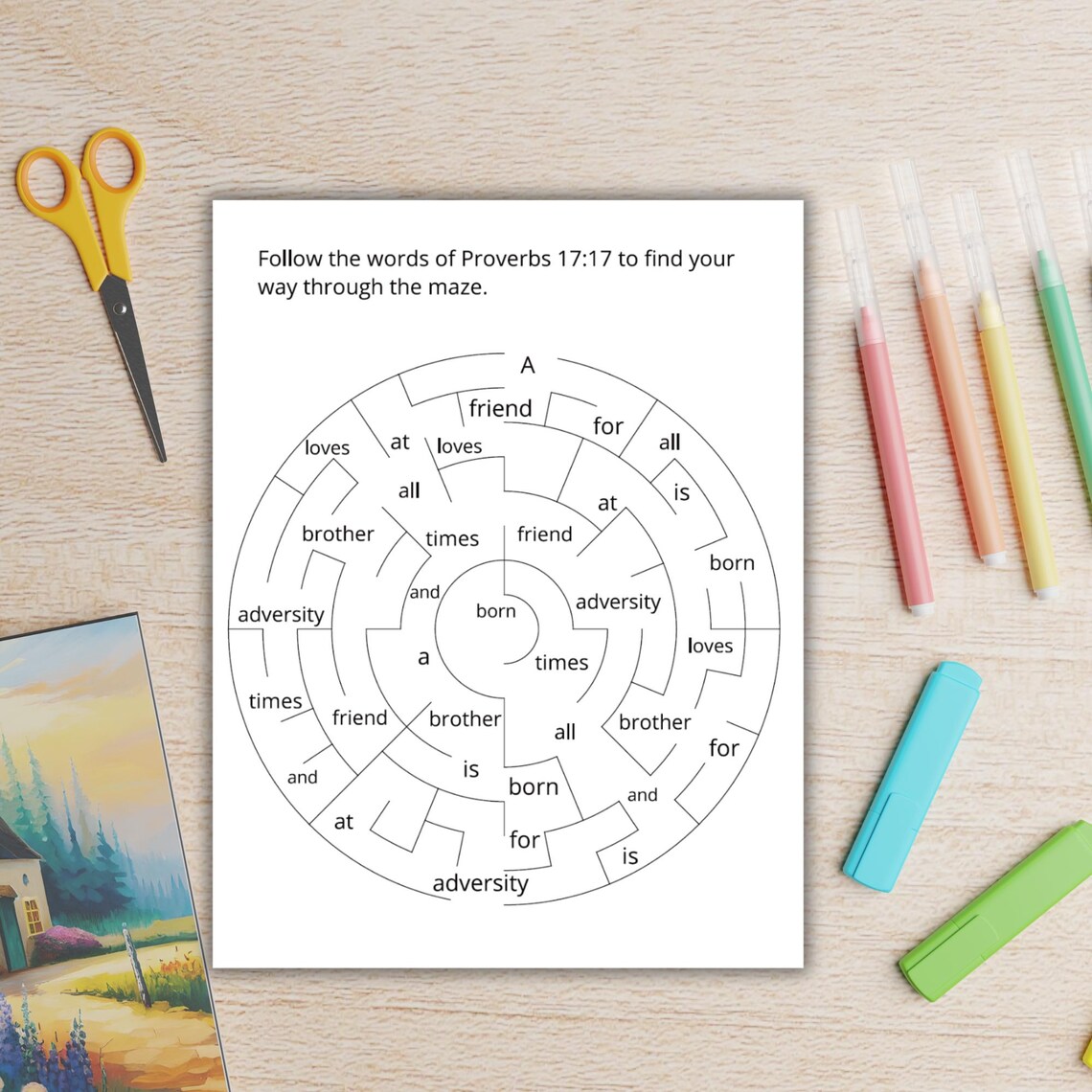 Bible Verse Memory Mazes for Children Proverbs Memory Activities ...