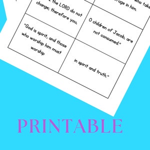 Scripture Verse Matching Game Cards for Bible Verse Memory Homeschool ...