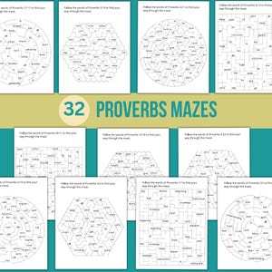 Bible Verse Memory Mazes for Children Proverbs Memory Activities ...