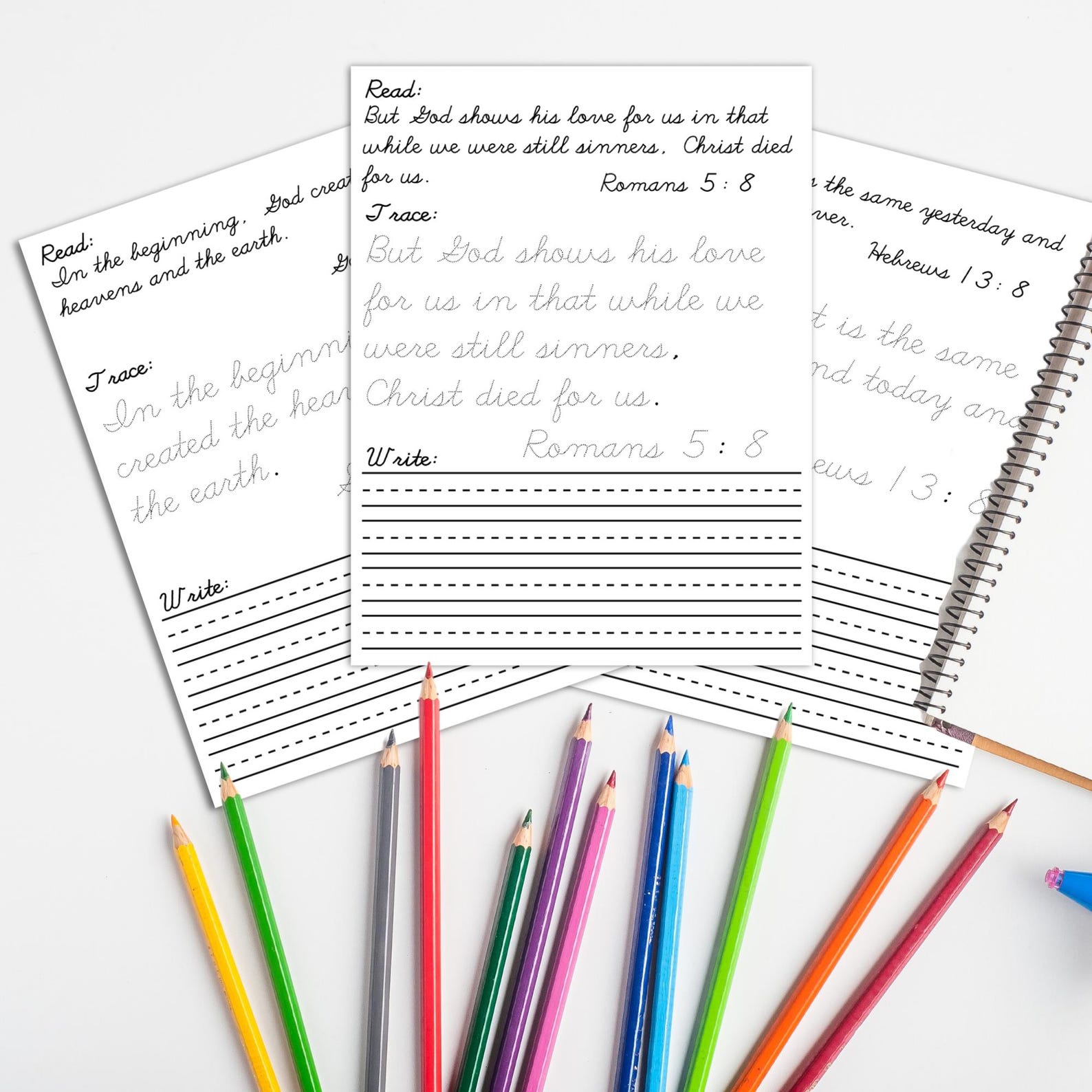 Cursive Bible Verse Tracing Activities for Homeschool Students ...