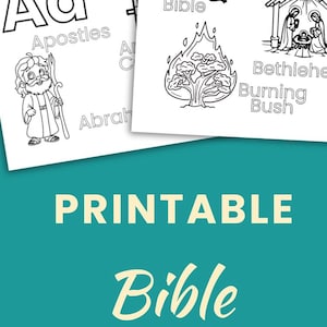Bible Alphabet Coloring for Christian Homeschool Printable Coloring ...
