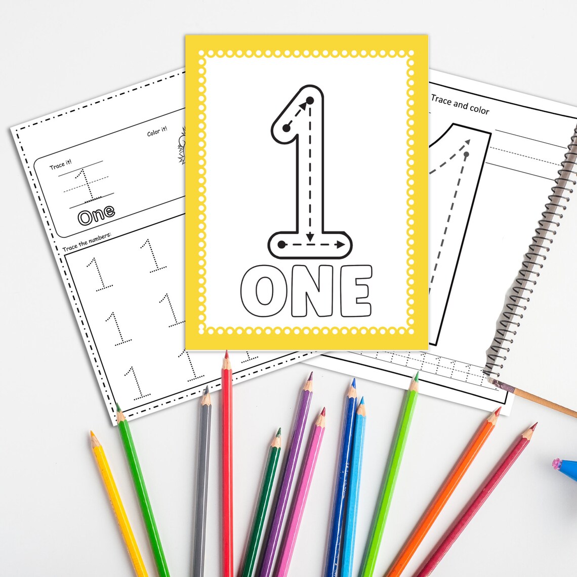 Number Tracing Worksheets for Preschool Handwriting Practice Printable ...