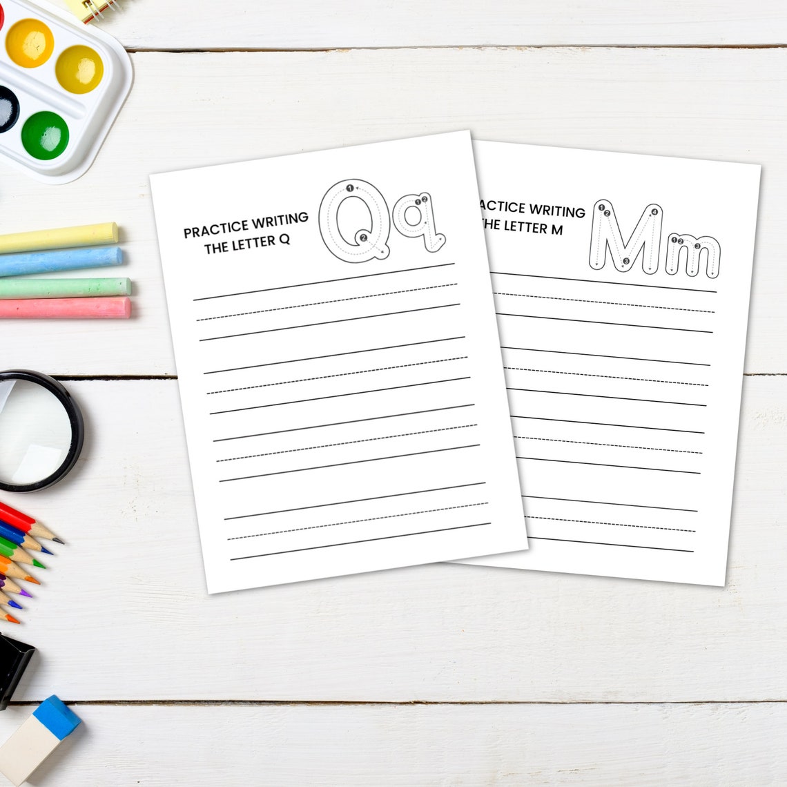 Alphabet Writing Worksheets for Homeschool Kindergarten Learning ...