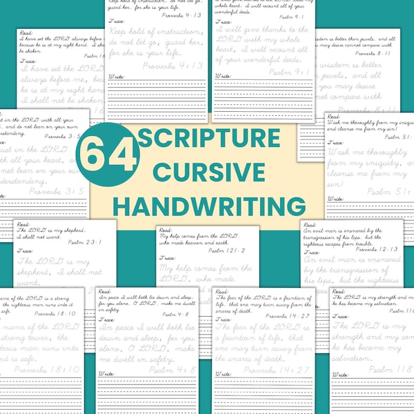 Handwriting Bundle for Kids Letter Tracing Practice Scripture Memory ...