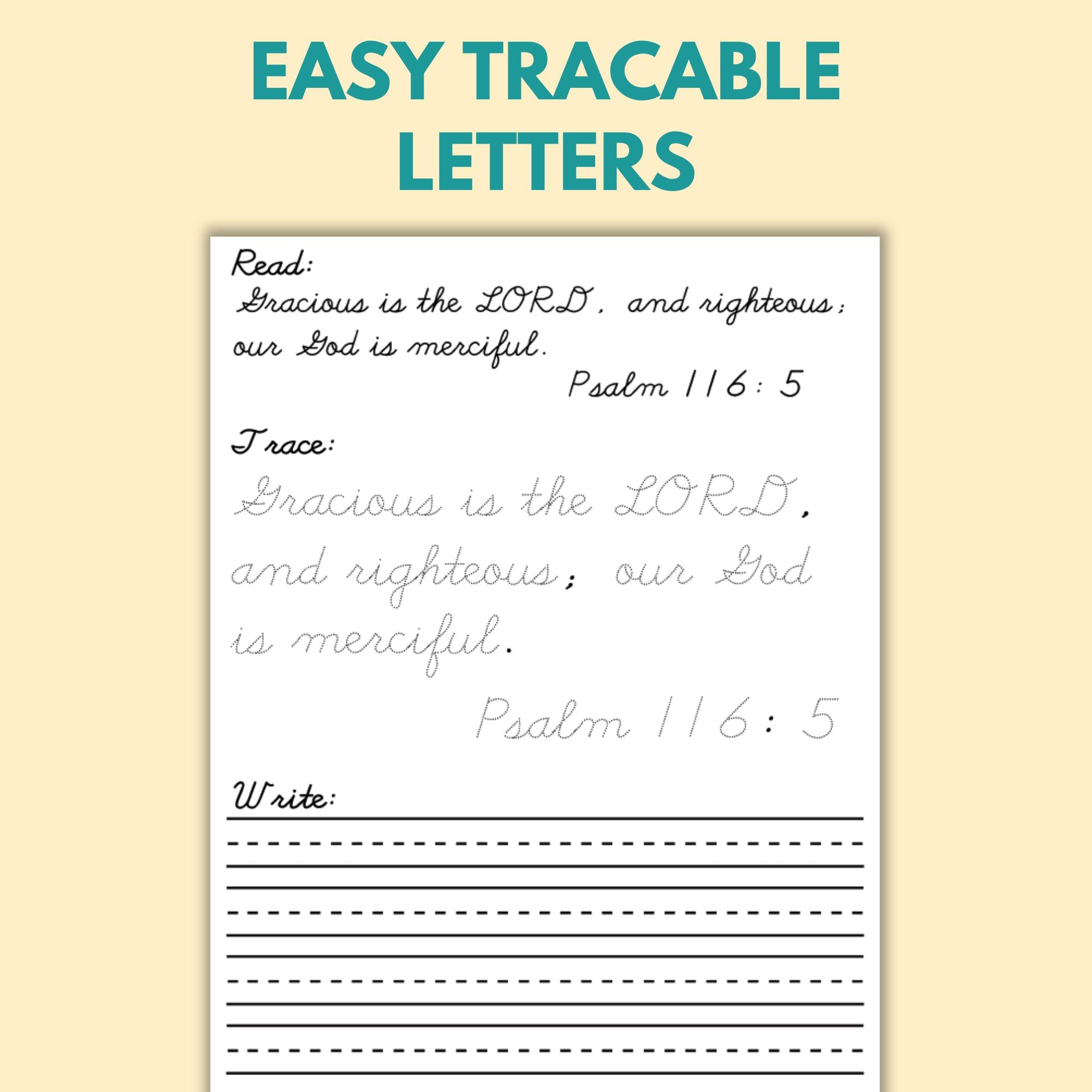 Psalms Cursive Writing for Kids Handwriting Practice Printable Psalms ...