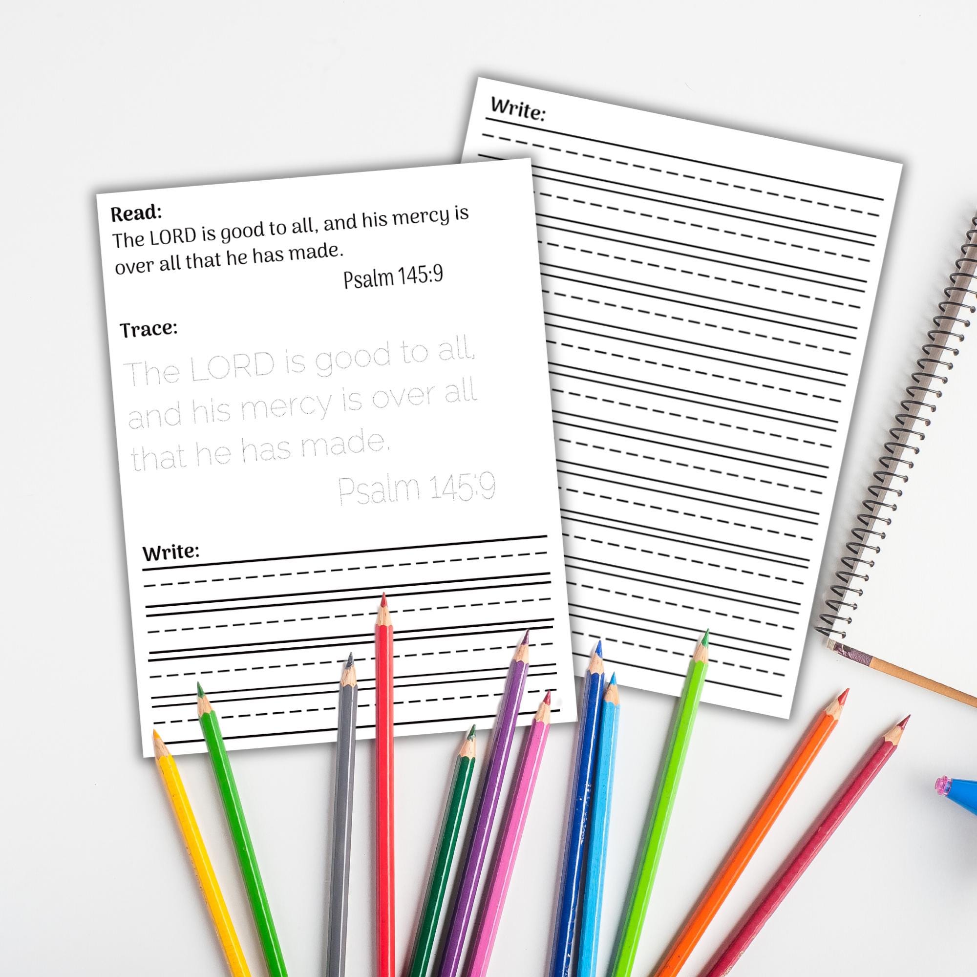 Handwriting Bundle for Kids Letter Tracing Practice Scripture Memory ...