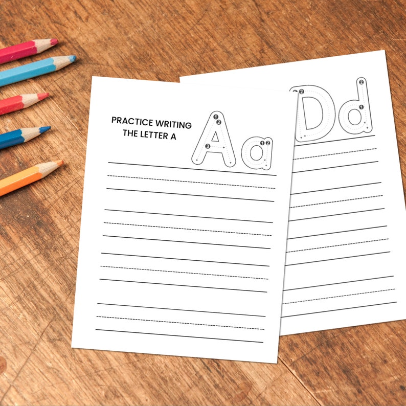 Alphabet Writing Worksheets for Homeschool Kindergarten Learning ...