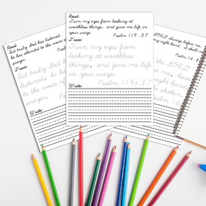 Psalms Cursive Writing for Kids Handwriting Practice Printable Psalms ...