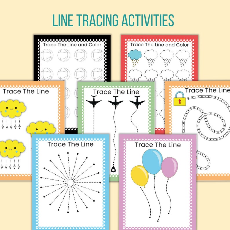 Line Tracing Activities for Preschool Handwriting Practice Educational ...