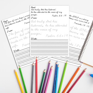 Scripture Cursive Handwriting Practice Printable Worksheet for ...