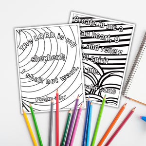 Bible Verse Coloring Pages for Kids Psalms Scripture Memory Verses for ...