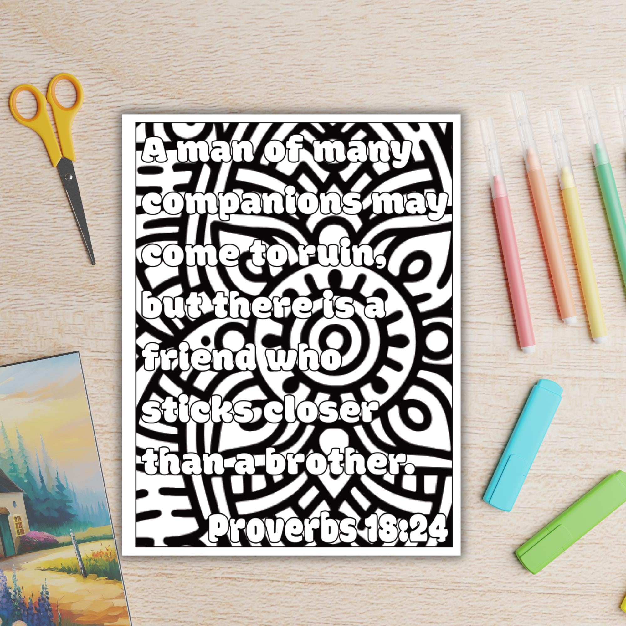 Proverbs Coloring Pages for Children Scripture Memory Activities for ...