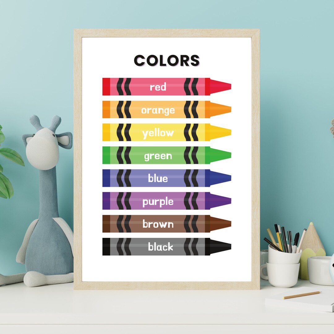Colors Educational Poster for Preschool Learning Classroom Wall Art for ...
