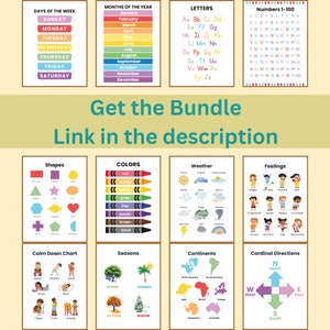Weather Educational Poster for Playroom Learning Decor Instant Download ...