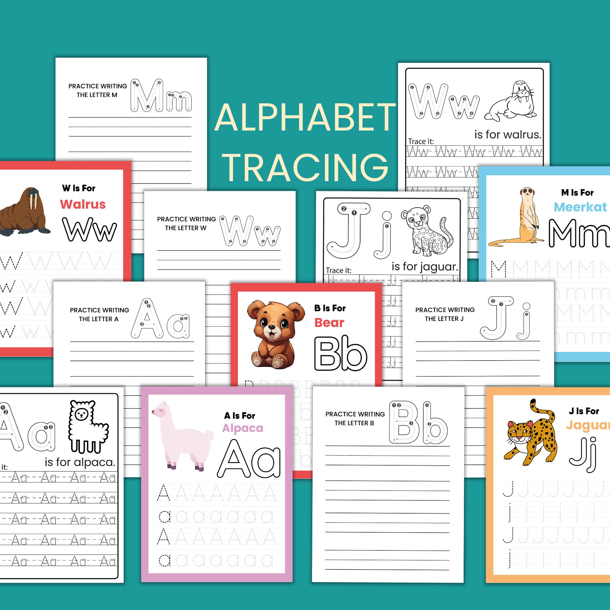 Alphabet Handwriting Practice Tracing Activities for Preschool and ...
