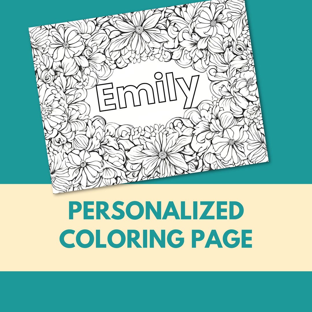 Personalized Flower Coloring Sheet for Mindfulness Activity for ...