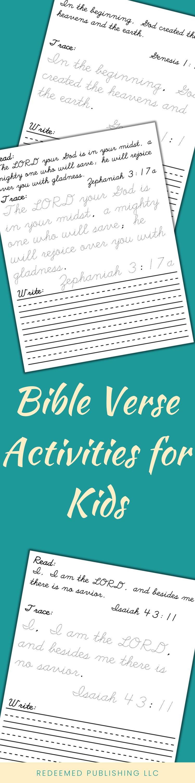 Cursive Bible Verse Tracing Activities for Homeschool Students ...