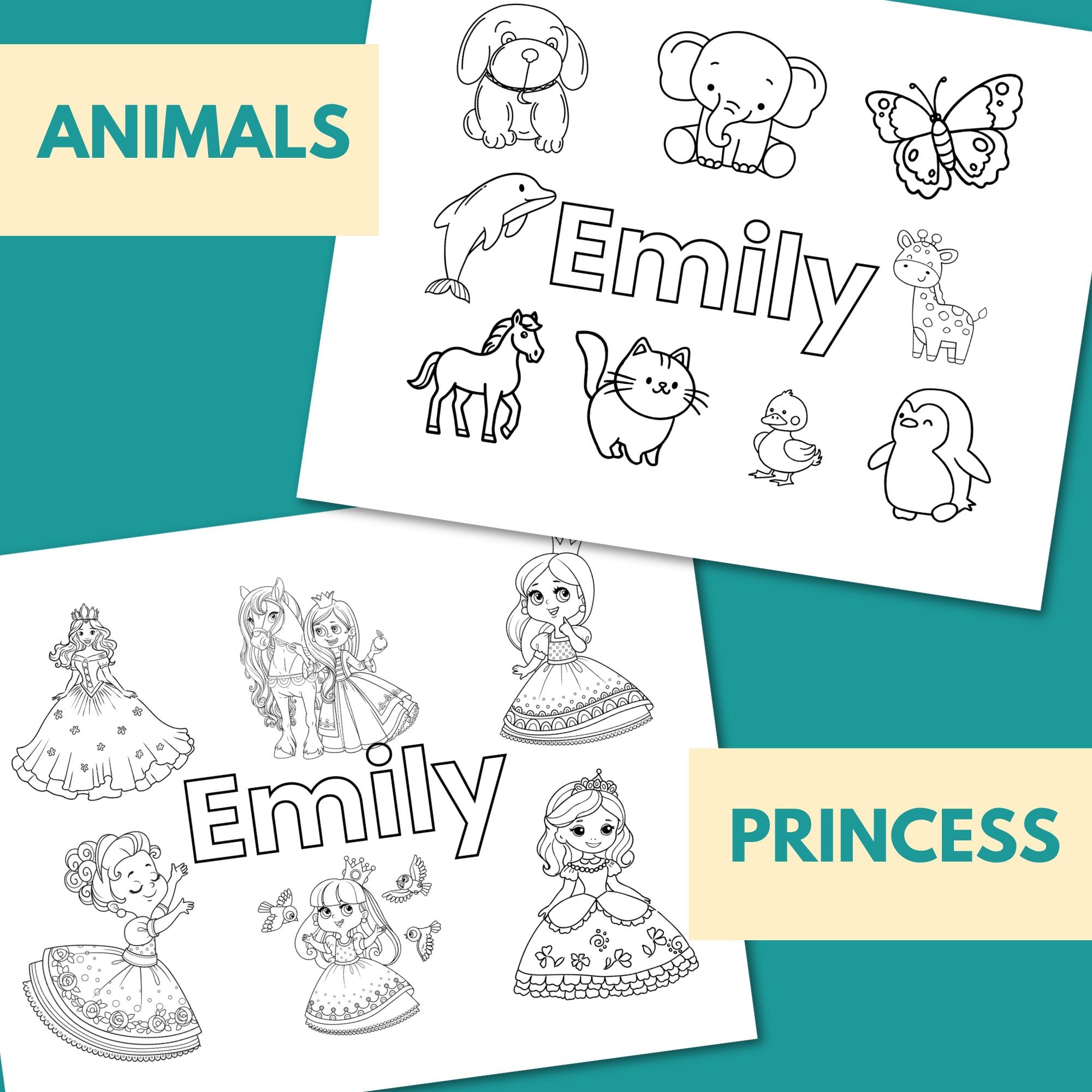 Kids Custom Coloring Page Themed Coloring for Children Personalized ...