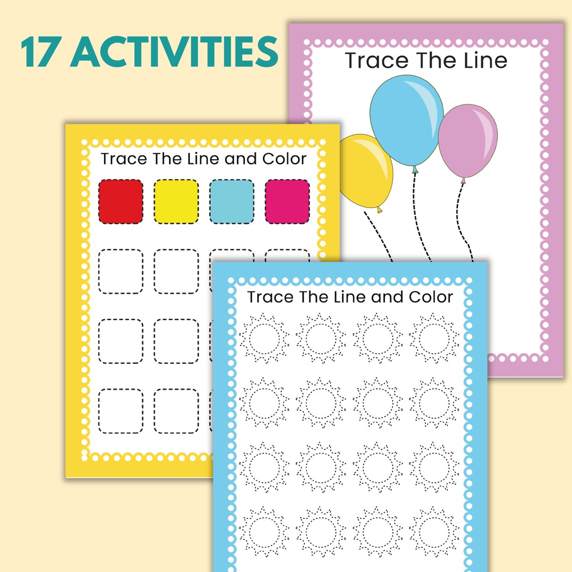 Line Tracing Activities for Preschool Handwriting Practice Educational ...