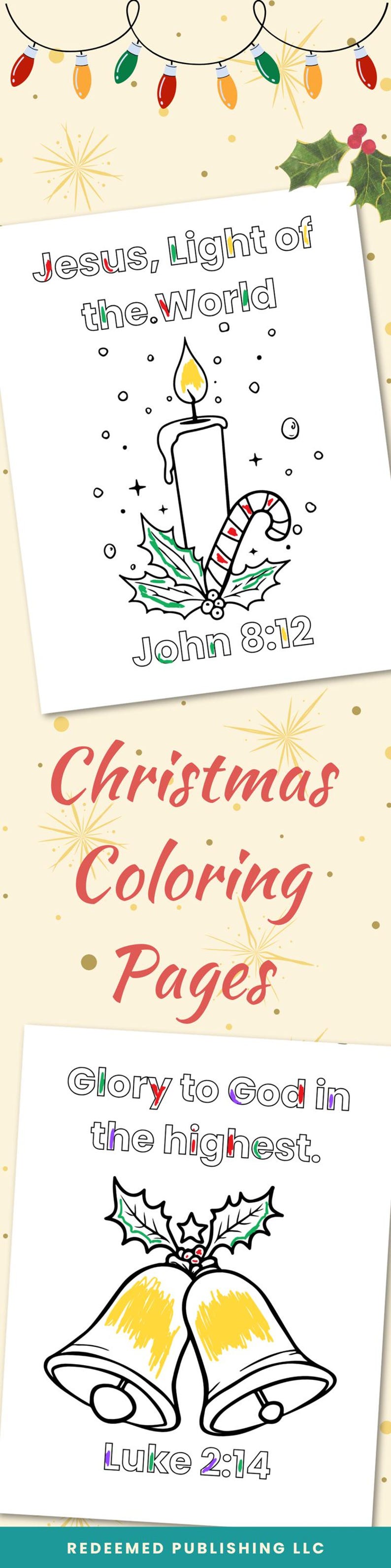 Christmas Coloring Pages for Kids Christian Themed Coloring Activity ...