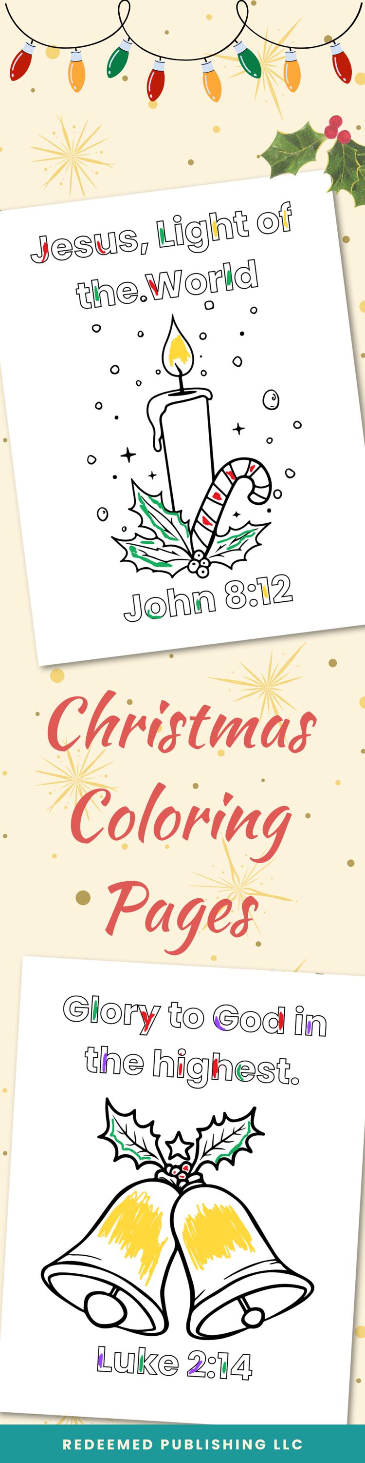 Christmas Coloring Pages for Kids Christian Themed Coloring Activity ...