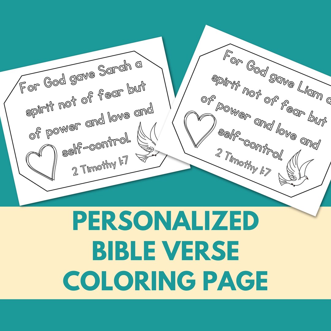 Personalized Scripture Coloring Page for Kids Bible Verse Memory ...