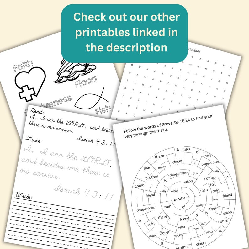 Handwriting Bundle for Kids Letter Tracing Practice Scripture Memory ...