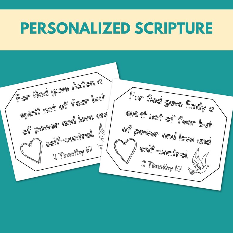 Personalized Scripture Coloring Page for Kids Bible Verse Memory ...