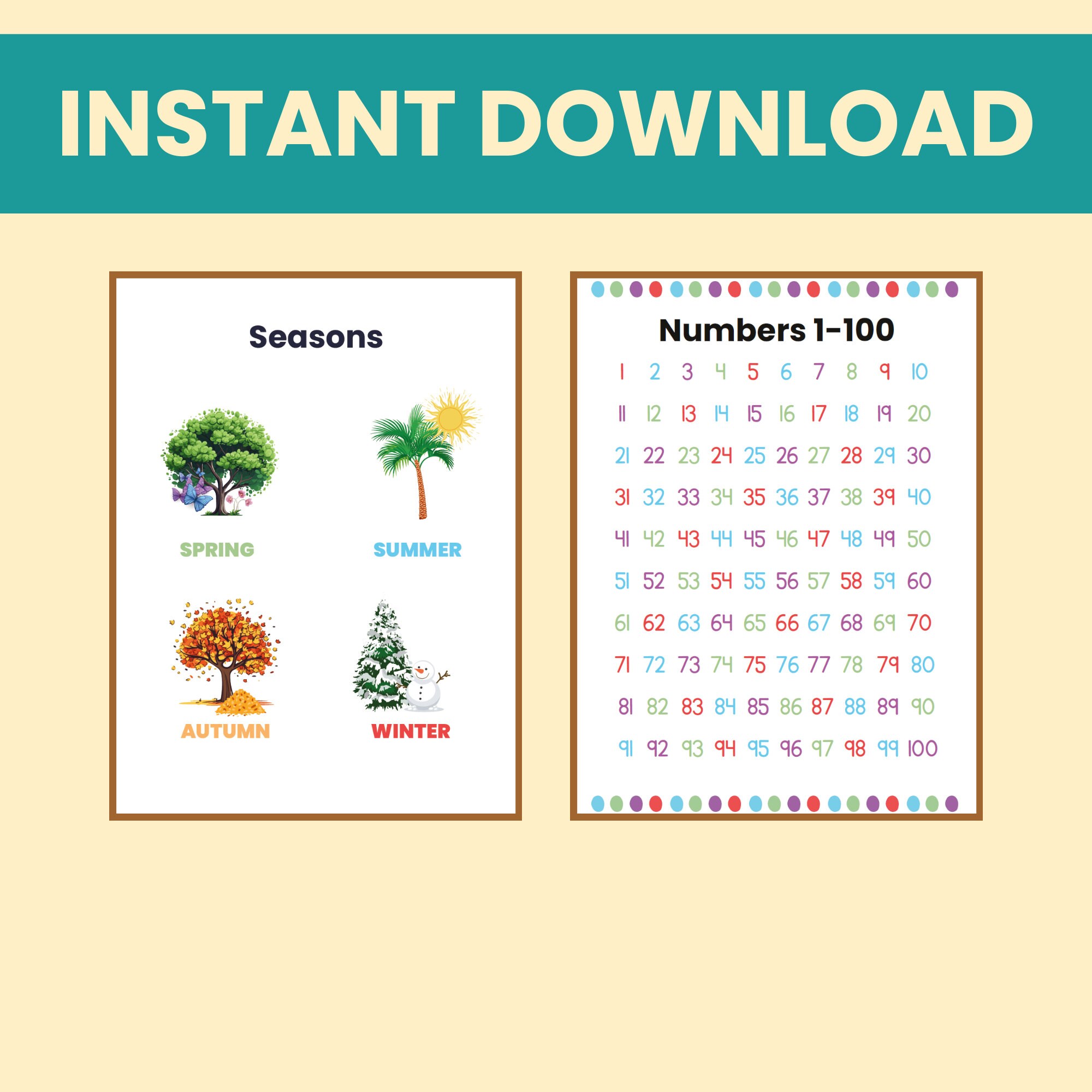 Educational Posters for Preschool and Kindergarten Homeschool Classroom ...