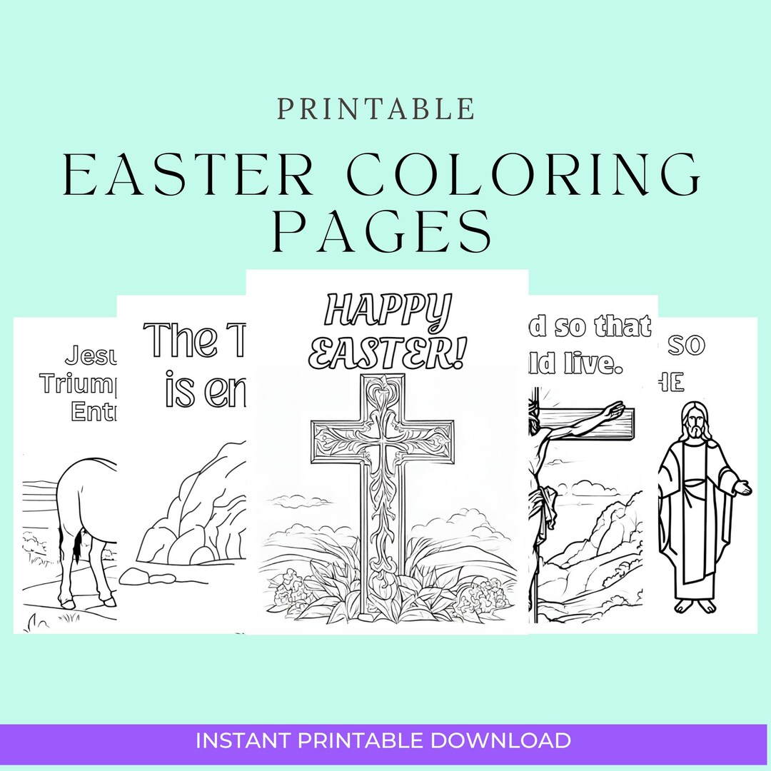 Easter Coloring Sheets for Children Faith Based Activity Easter Sunday ...