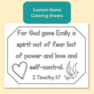 Personalized Scripture Coloring Page for Kids Bible Verse Memory ...