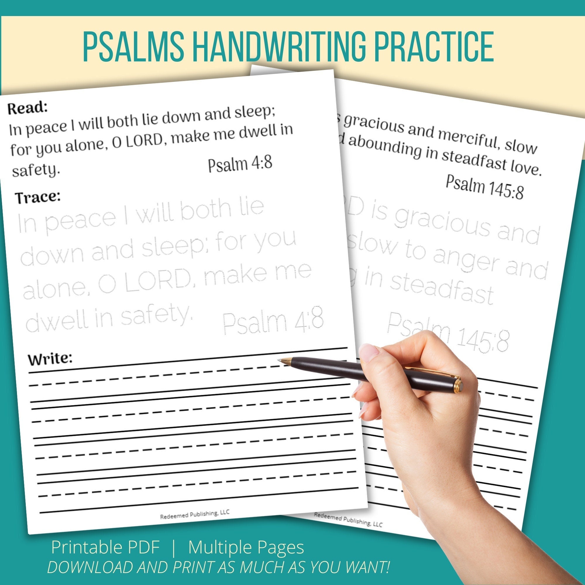 Scripture Handwriting Practice for Kids Instant Download Worksheets ...