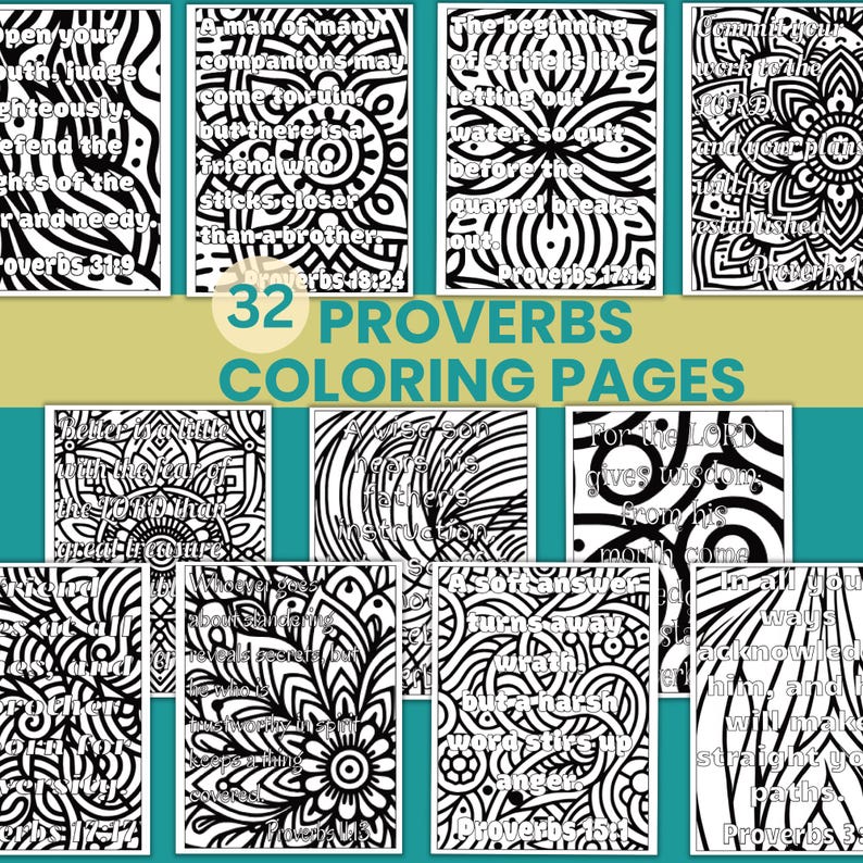 Proverbs Coloring Pages for Children Scripture Memory Activities for ...
