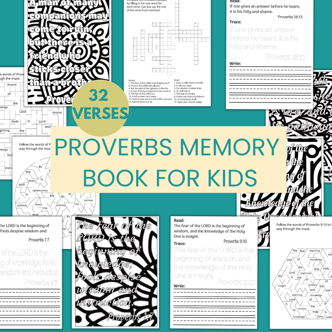 Bible Verse Activity Book for Children Crossword Puzzles and Mazes ...
