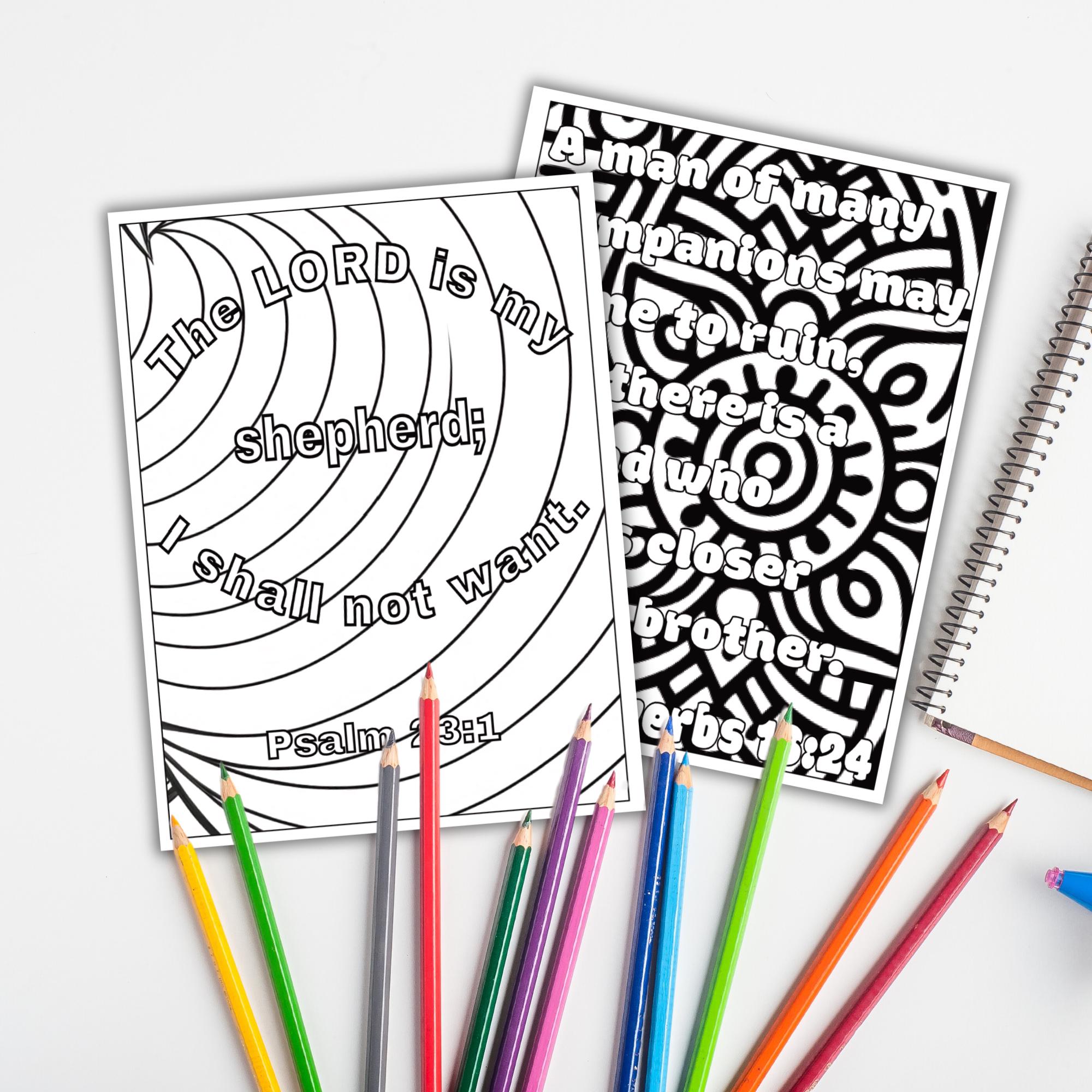 Bible Verse Coloring Bundle for Kids Scripture Memory Verses Printable ...