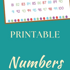 Number Educational Poster for Preschool Math Skills Printable for ...